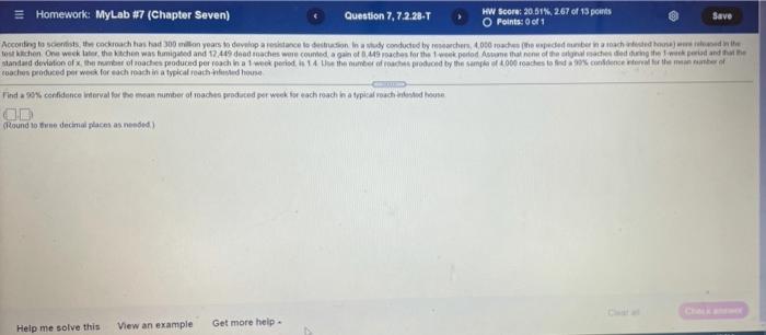 Homework: MyLab #7 (Chapter Seven) Question | Chegg.com