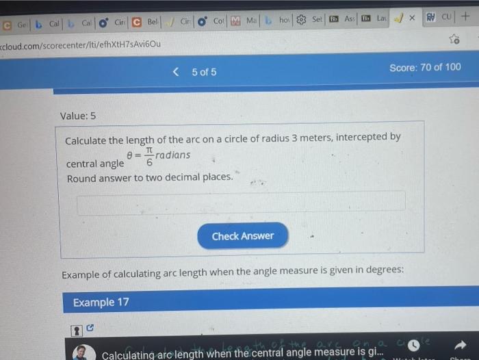 Solved Practice Problem 14 Value: 5 Calculate the radian | Chegg.com