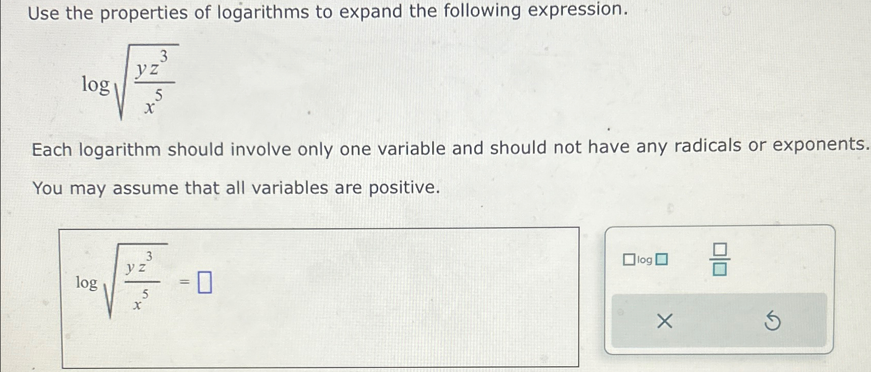Solved Use the properties of logarithms to expand the | Chegg.com