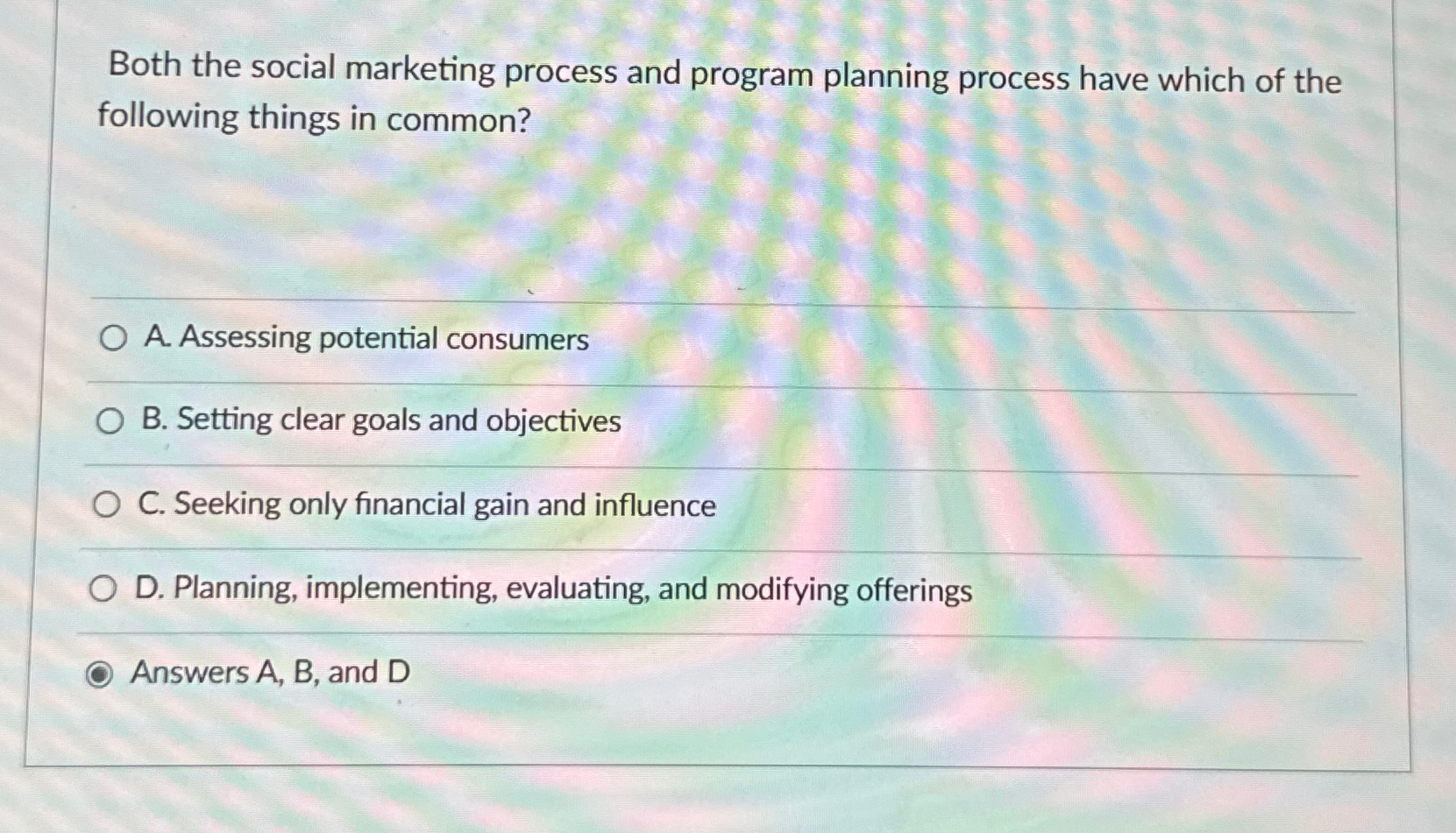 Solved Both the social marketing process and program | Chegg.com