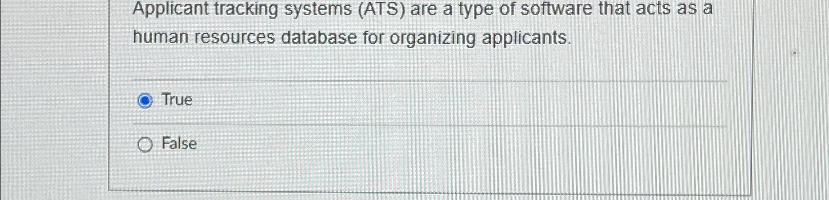 Solved Applicant tracking systems (ATS) ﻿are a type of | Chegg.com