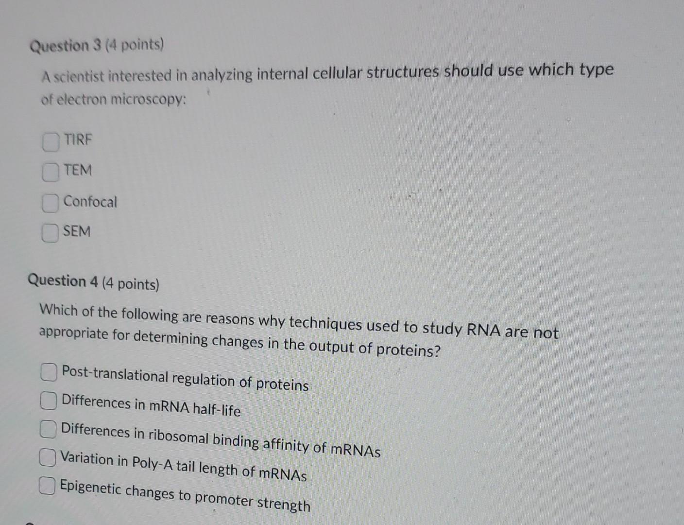 Solved A scientist interested in analyzing internal cellular | Chegg.com