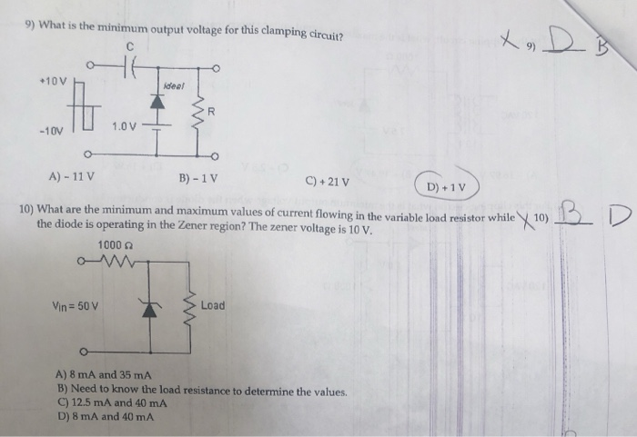 Solved 9) What is the minimum output voltage for this | Chegg.com