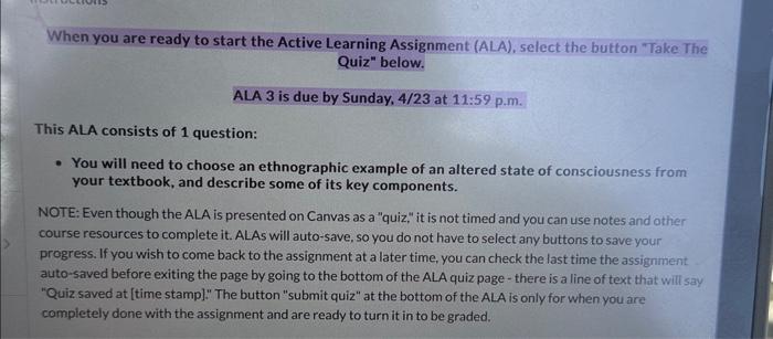 This ALA consists of 1 question: - You will need to | Chegg.com