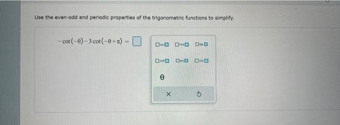 Solved Use the even-odd and periodic properties of the | Chegg.com