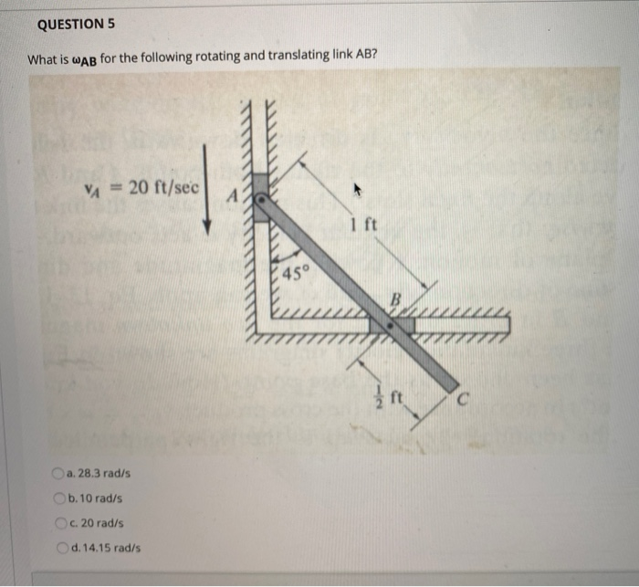 Solved QUESTION 5 What is wAB for the following rotating and | Chegg.com