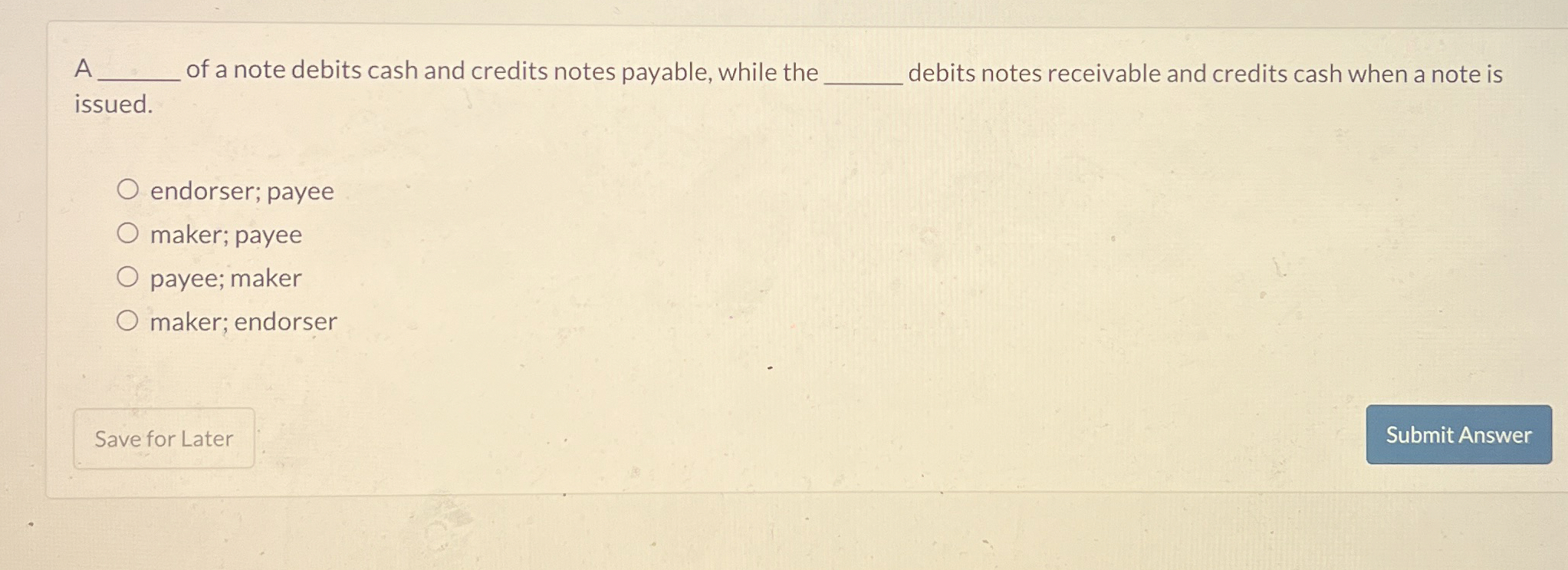 Solved A of a note debits cash and credits notes payable, | Chegg.com