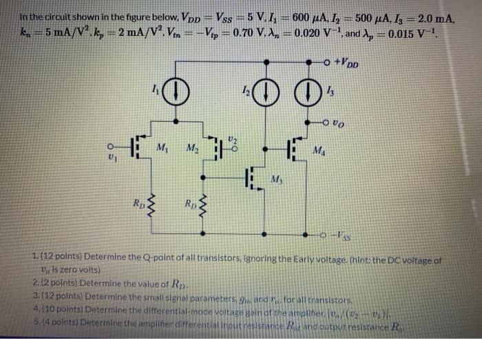 In the circuit shown in the figure below, VDD Vss = 5 | Chegg.com
