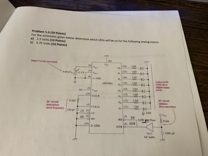 Solved Problem 5.0 (20 Points) For the schematic given below | Chegg.com