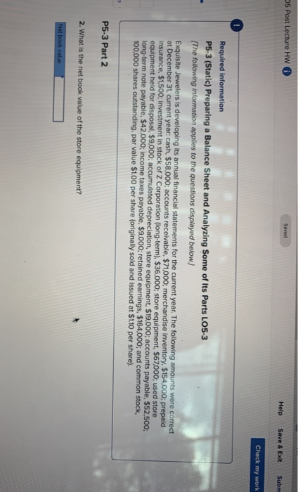 Solved 55 Post Lecture HW Served Help Save & Exit Subm Check | Chegg.com