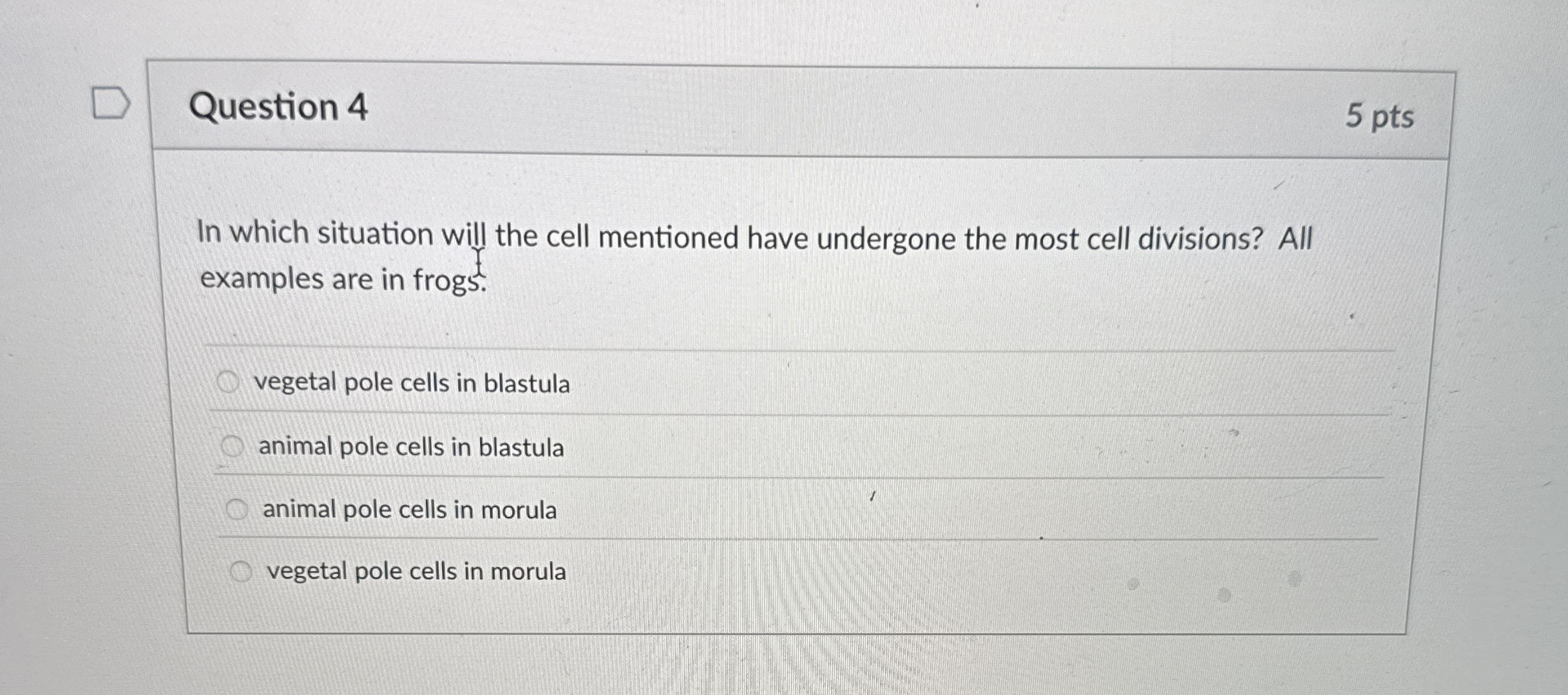 Solved Question 45 ﻿ptsIn which situation will the cell | Chegg.com