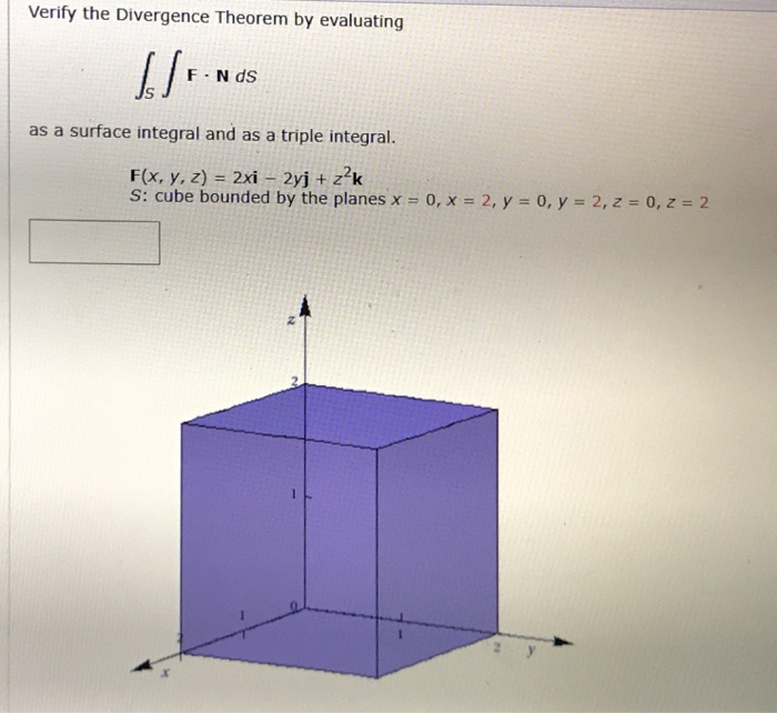 Solved Verify the Divergence Theorem by evaluating b. F. Nds | Chegg.com
