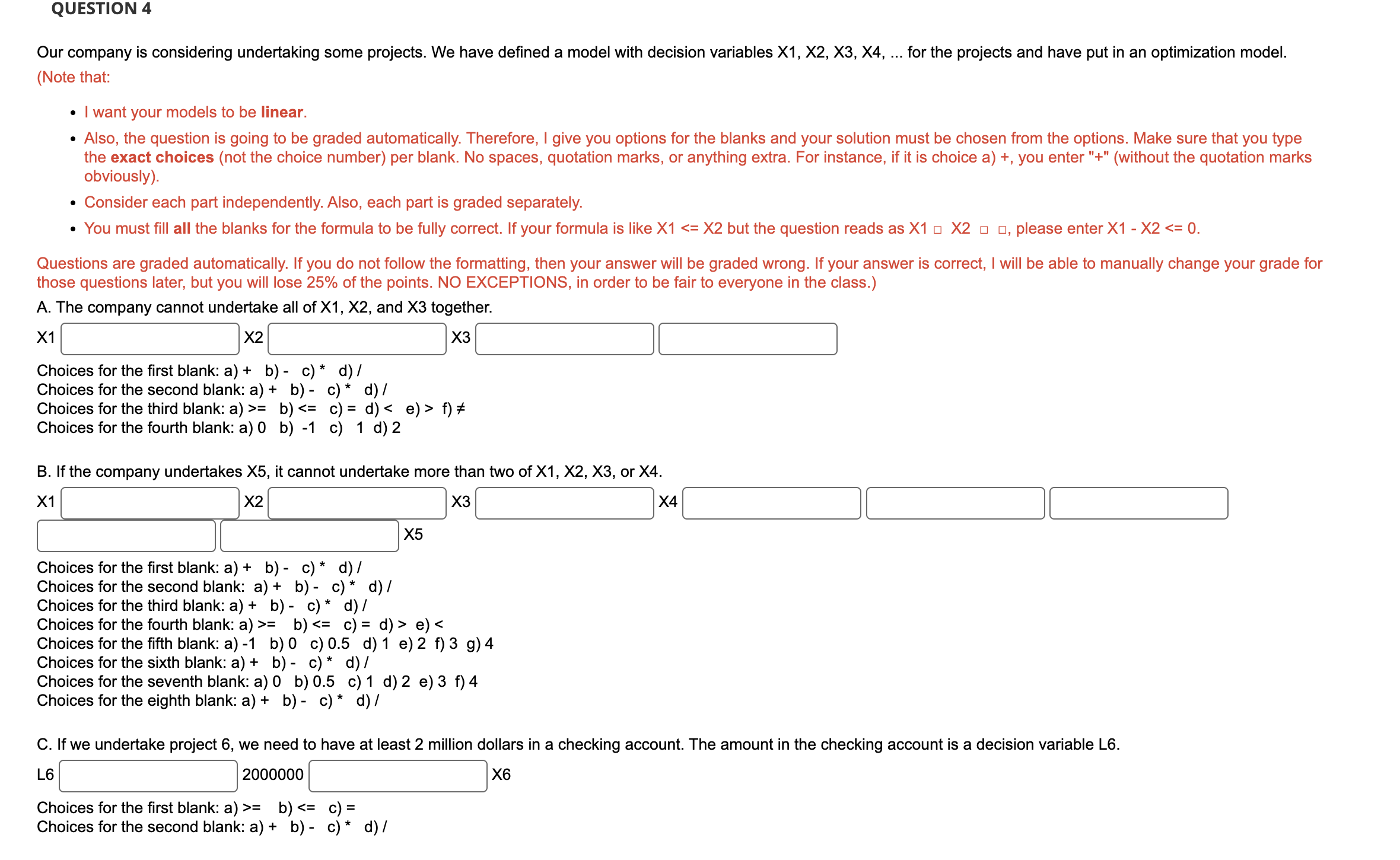Solved QUESTION 4Our company is considering undertaking some | Chegg.com
