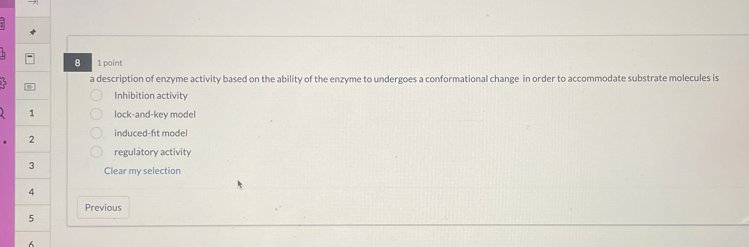 Solved 81 ﻿pointa description of enzyme activity based on | Chegg.com