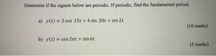 Solved Determine if the signals below are periodic. If | Chegg.com