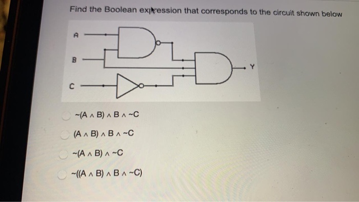 Solved Find the Boolean expression that corresponds to the | Chegg.com
