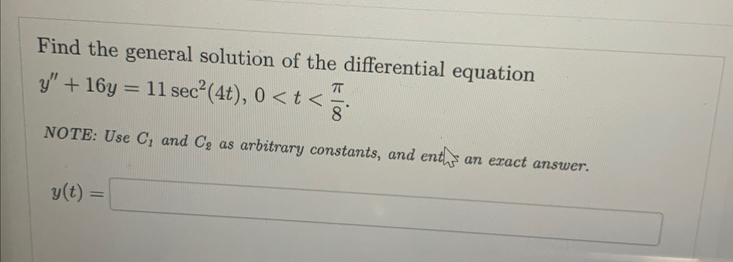 Solved Find the general solution of the differential | Chegg.com