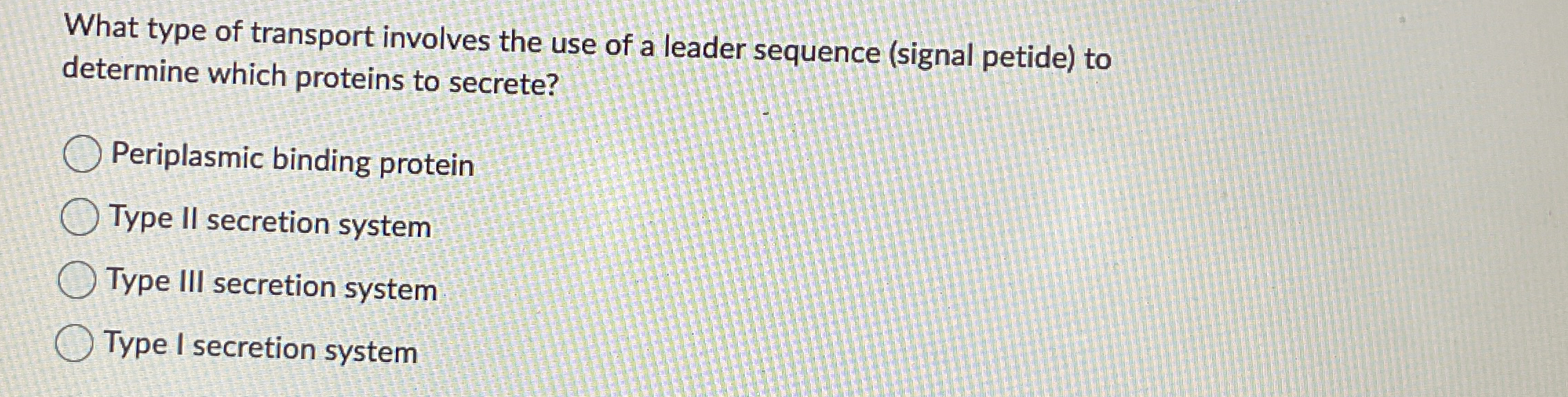 What type of transport involves the use of a leader | Chegg.com