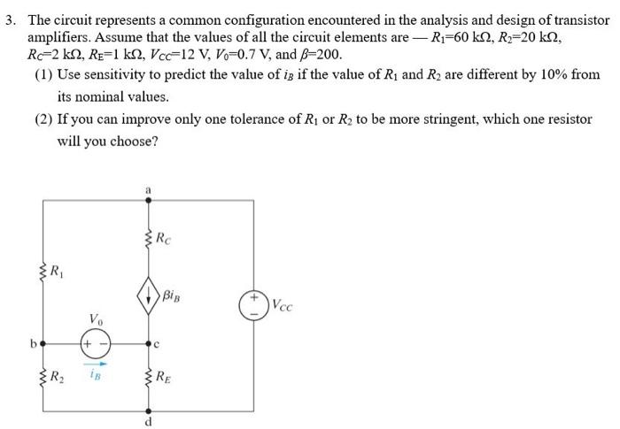 Solved The circuit represents a common configuration | Chegg.com