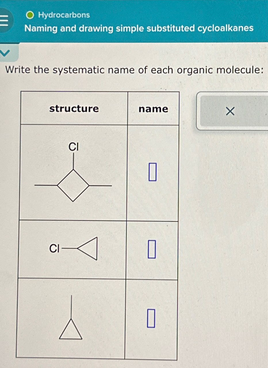 Solved Hydrocarbonsnaming And Drawing Simple Substituted