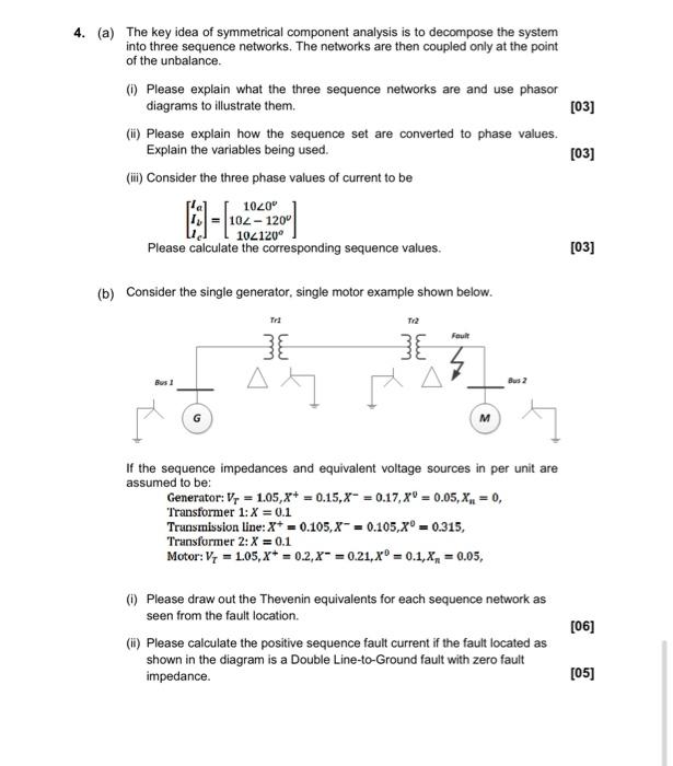 Solved 4. (a) The key idea of symmetrical component analysis | Chegg.com