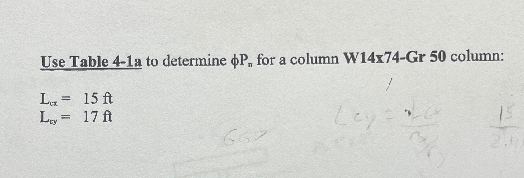 Use Table 4-1a to determine φPn ﻿for a column | Chegg.com