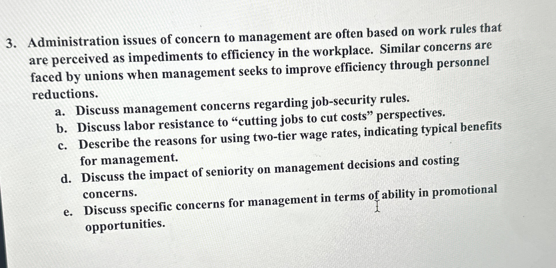 Solved Administration issues of concern to management are | Chegg.com