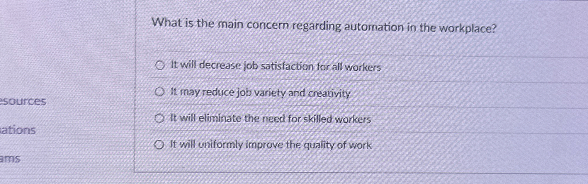 Solved What is the main concern regarding automation in the | Chegg.com