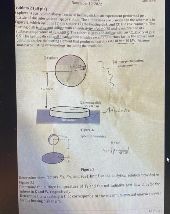 Solved Roblem 2 50 Pts A Sphere Is Suspended Above A