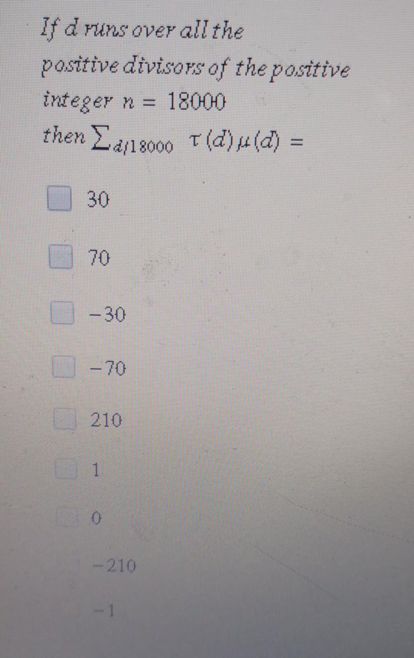 Solved If d runs over all the positive divisors of the | Chegg.com