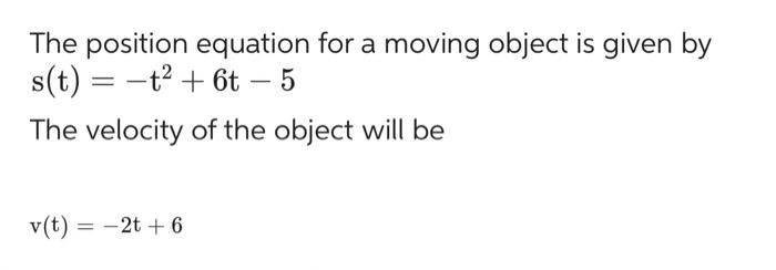 Solved The position equation for a moving object is given by | Chegg.com
