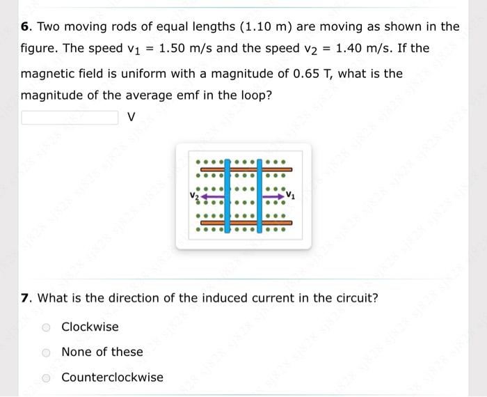 6. Two moving rods of equal lengths (1.10 m) are | Chegg.com