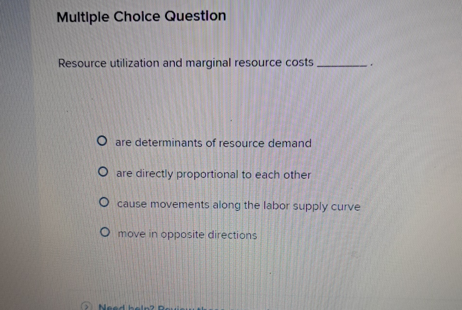 Solved Multiple Choice QuestionResource utilization and | Chegg.com