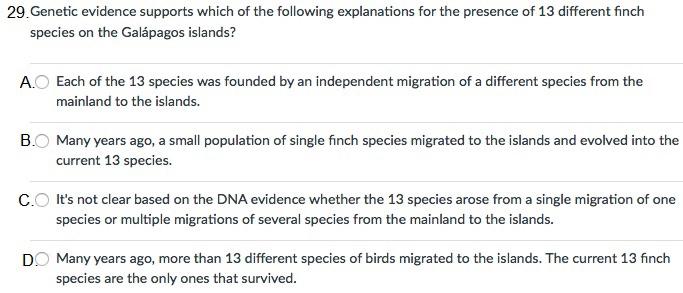 Solved 29. Genetic evidence supports which of the following | Chegg.com