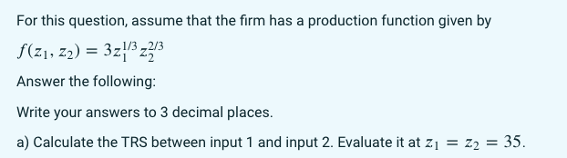 Solved For this question, assume that the firm has a | Chegg.com