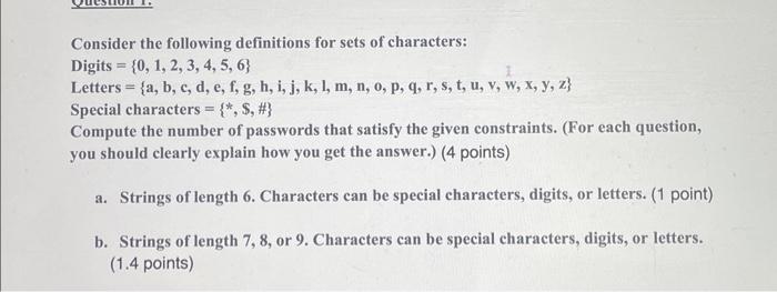 Solved Consider the following definitions for sets of | Chegg.com