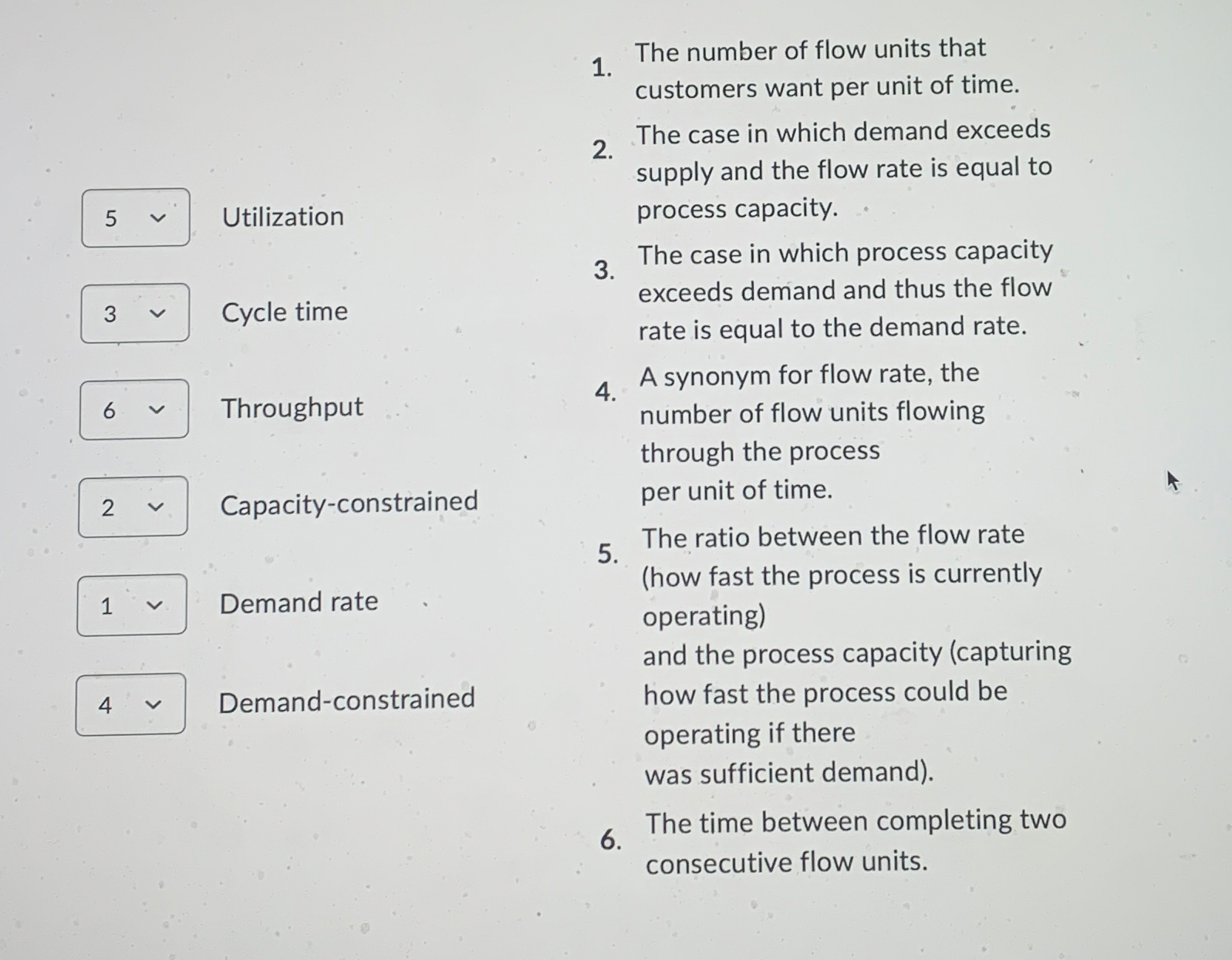 The number of flow units that customers want per unit | Chegg.com