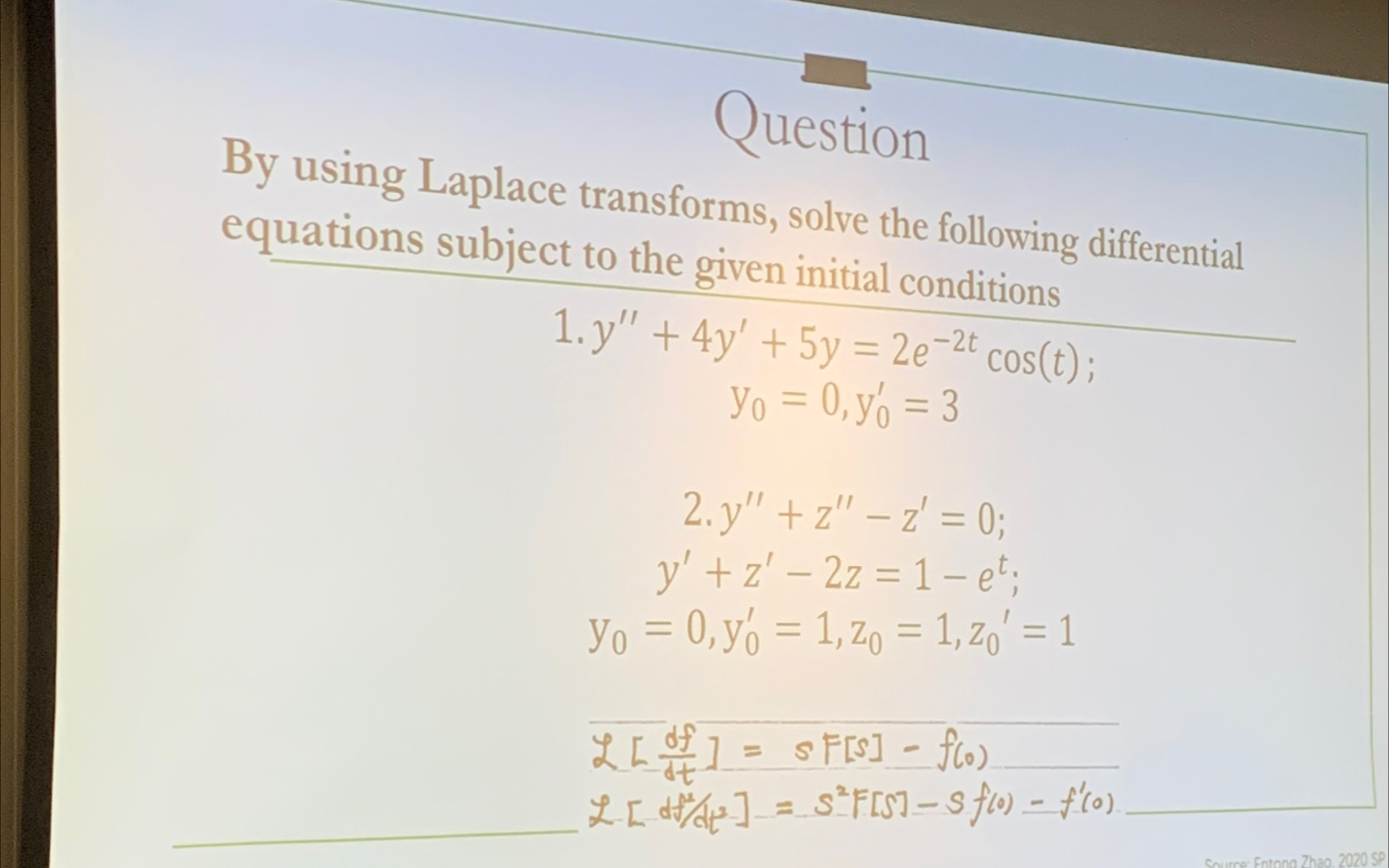 Solved By using Laplace transforms, solve the following | Chegg.com