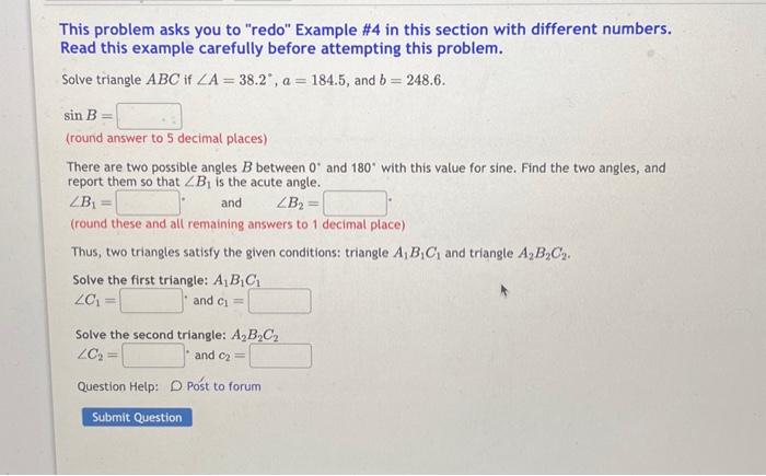 Solved This problem asks you to "redo" Example \#4 in this | Chegg.com