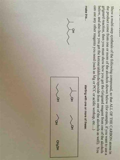 Solved Show a multi-step synthesis of the following | Chegg.com