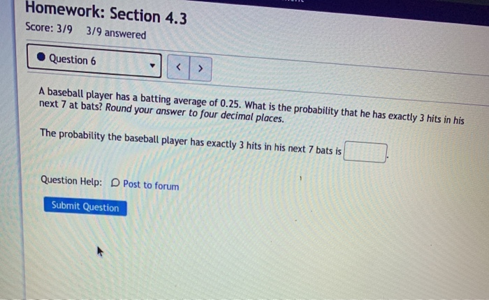 Solved Homework Section 4 3 Score 3 9 3 9 Answered