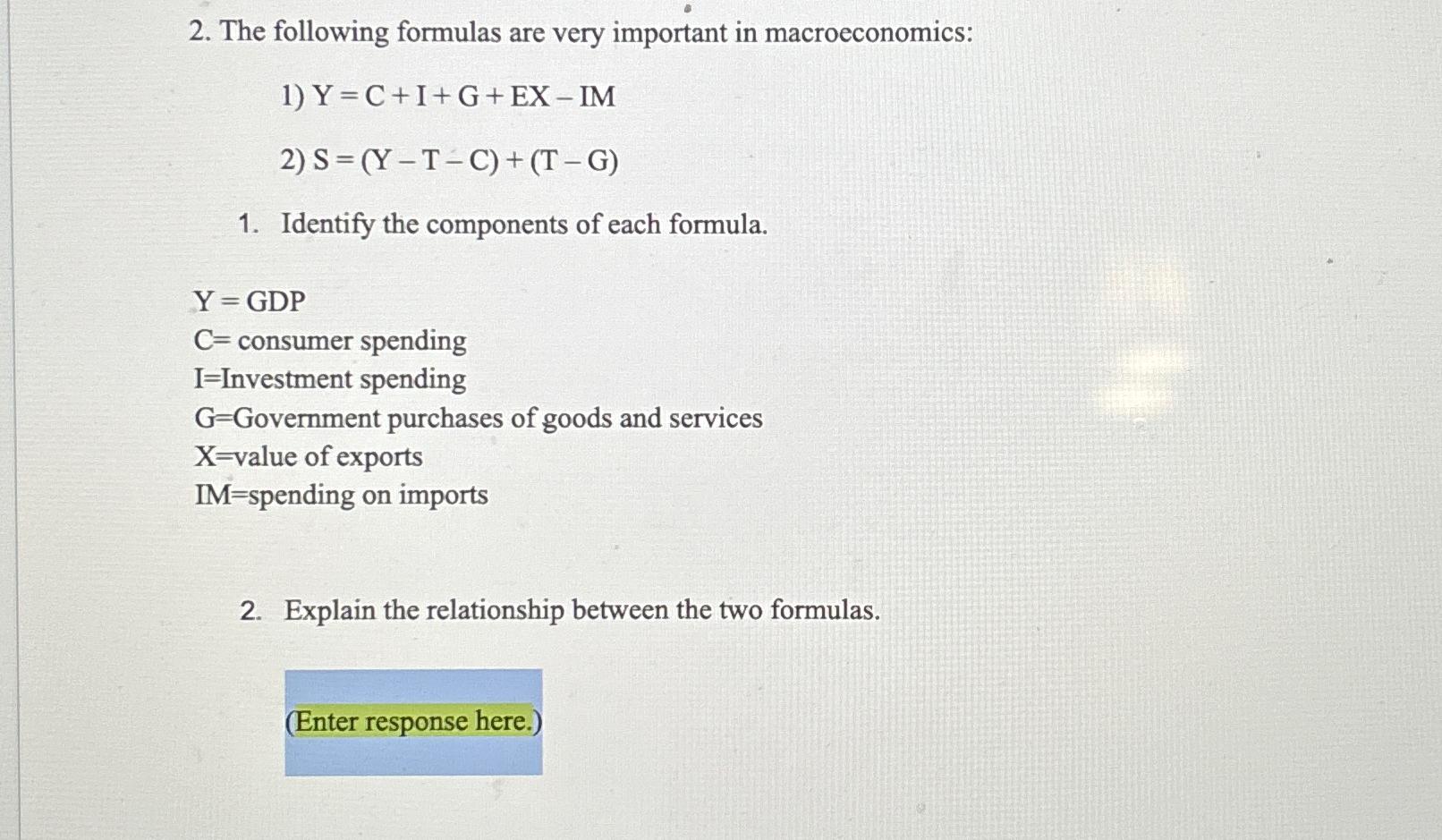 Solved The following formulas are very important in | Chegg.com