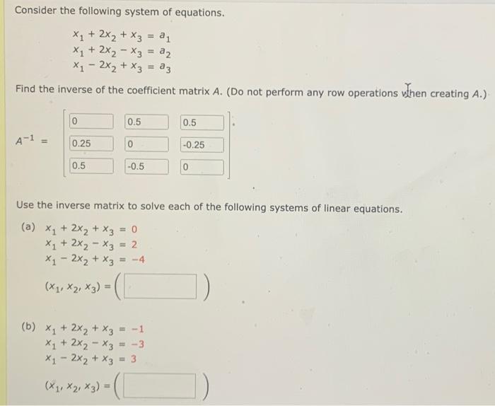 Solved Consider the following system of equations. | Chegg.com
