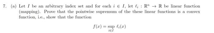 Solved : 7. (a) Let I be an arbitrary index set and for each | Chegg.com