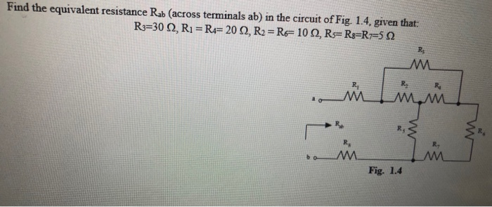 Solved Find the equivalent resistance Rab (across terminals | Chegg.com