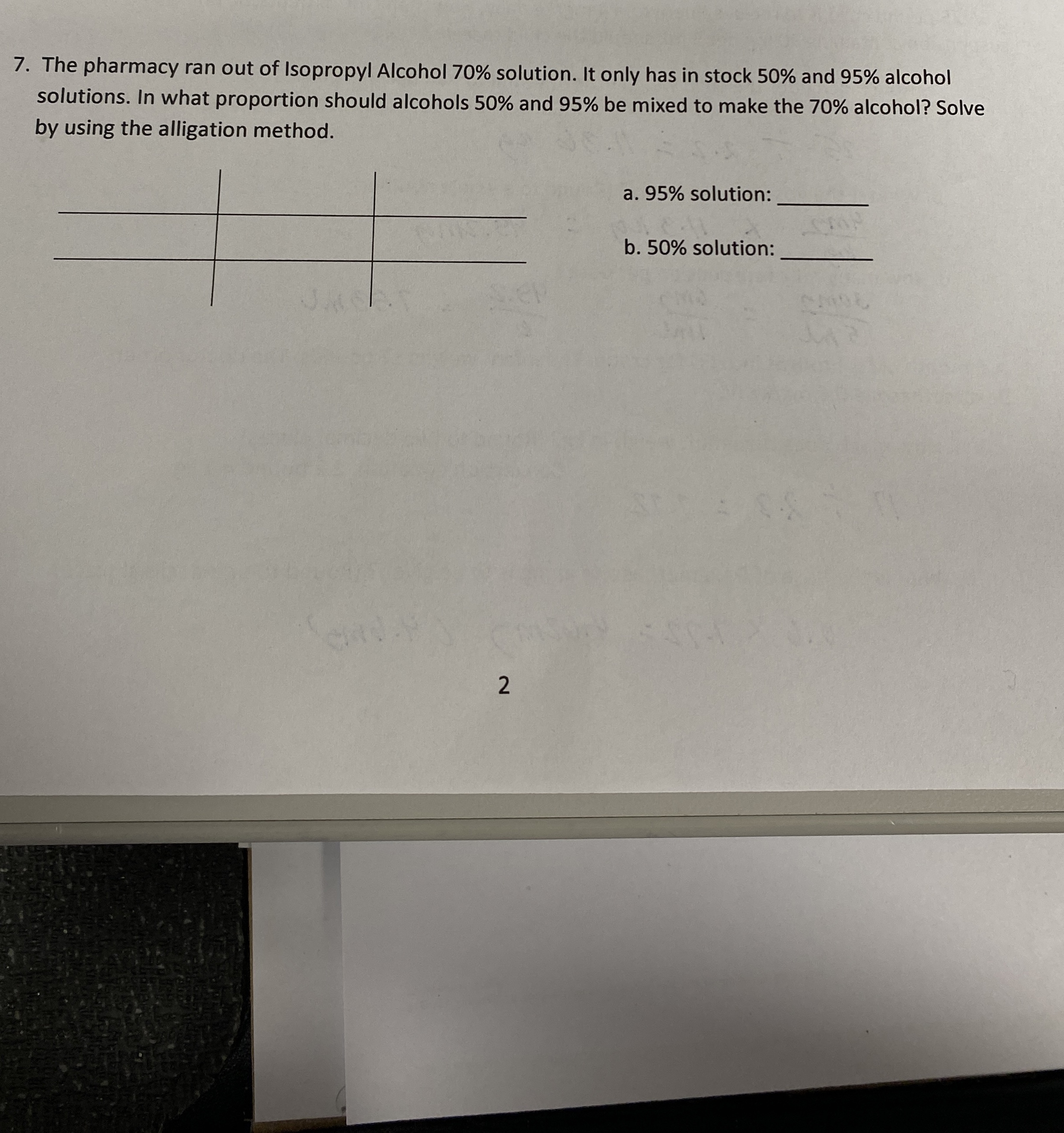 Solved The pharmacy ran out of Isopropyl Alcohol 70% | Chegg.com