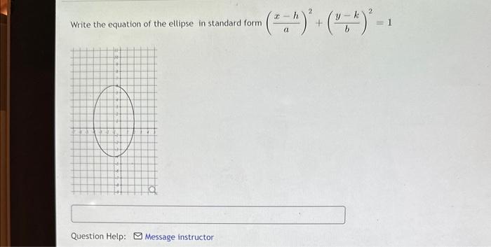 Solved Write the equation of the ellipse in standard form | Chegg.com