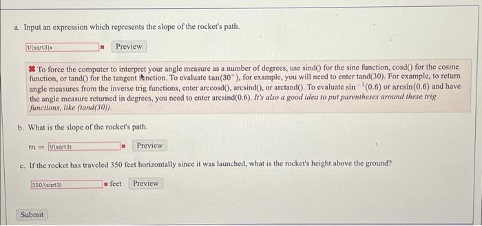 Solved a. Input an expression which represents the slope of | Chegg.com