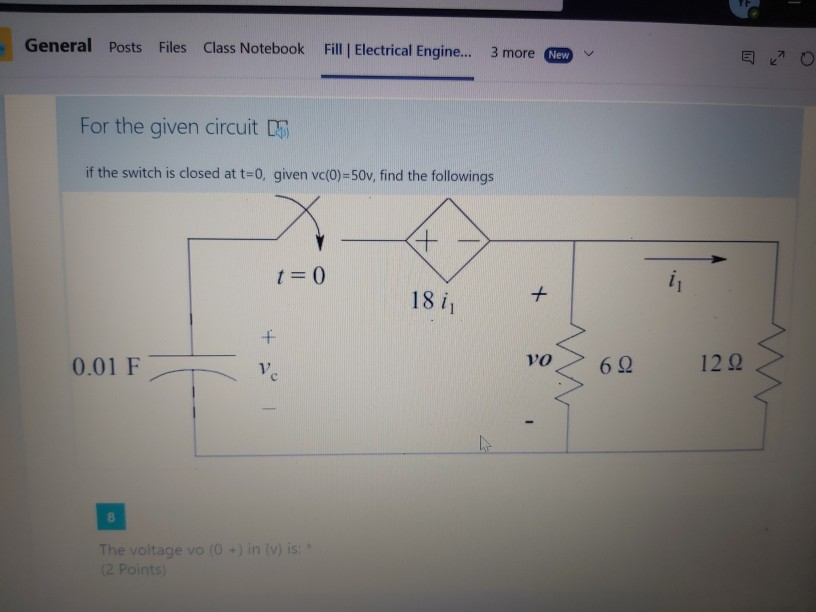 Solved General Posts Files Class Notebook Fill Electrical | Chegg.com