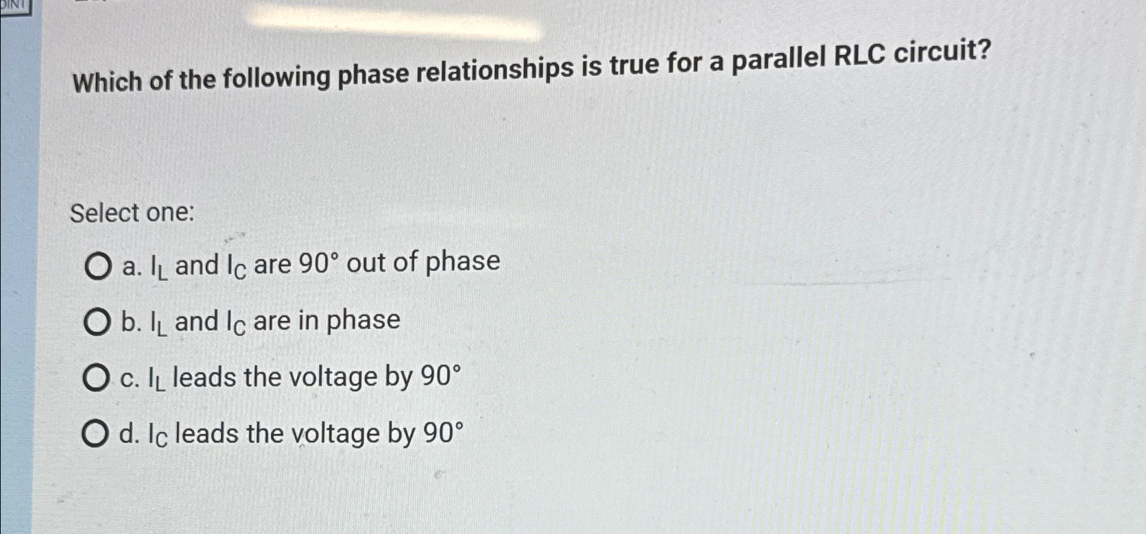 Solved Which of the following phase relationships is true | Chegg.com